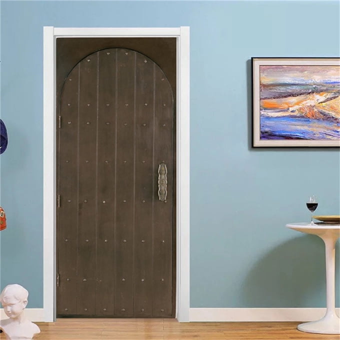 3D Landscape Door Sticker Wooden Door Cover Refurbish Poster Self ...