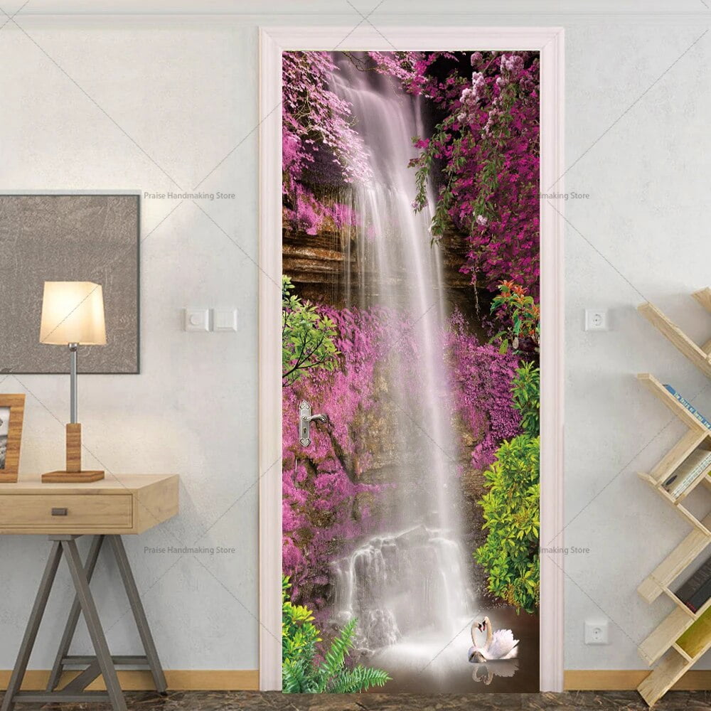 3D Landscape Painting Door Stickers Entrance Decoration Stickers ...