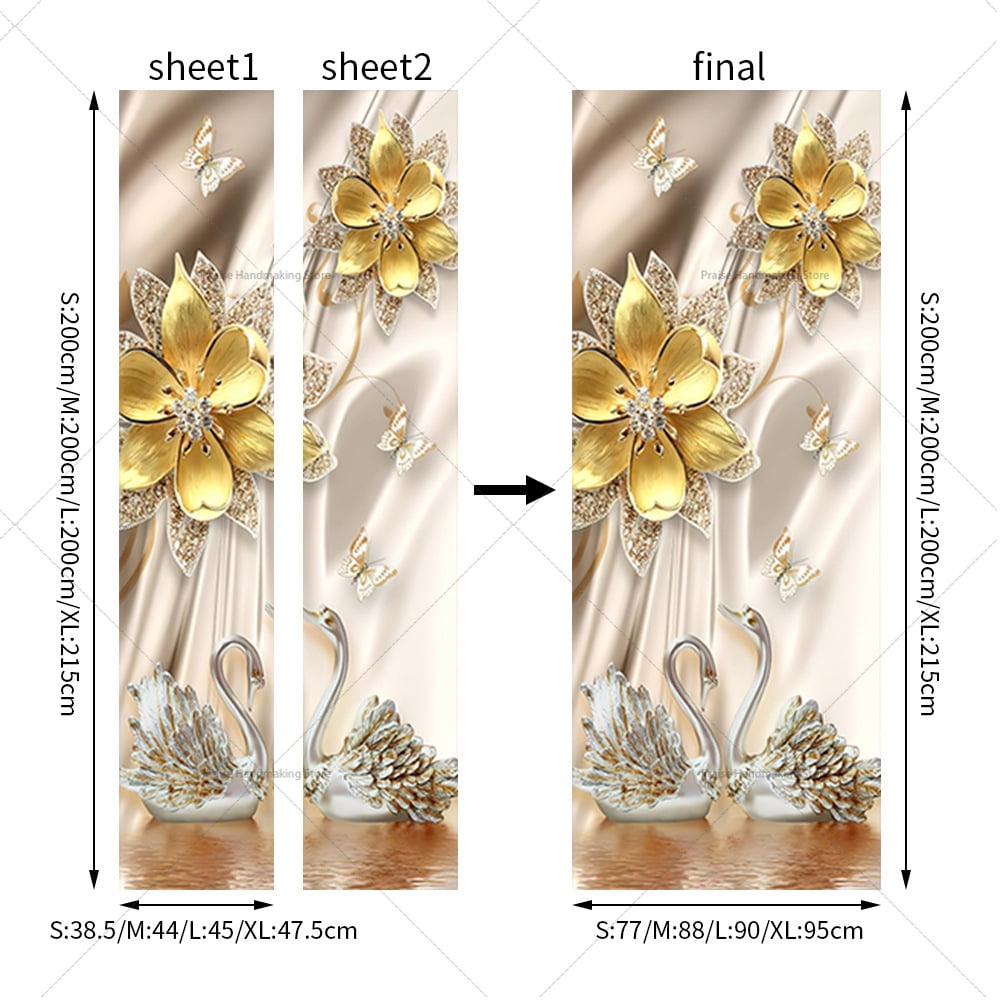 3D Landscape Pattern Entrance Door Refrigerator Decorative Door Sticker ...