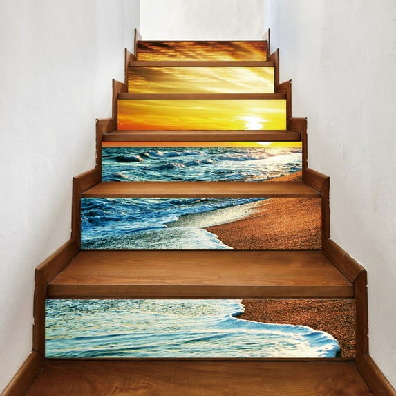 3D Landscape Stair Sticker House Ladder Art Sticker PVC Waterproof Self ...