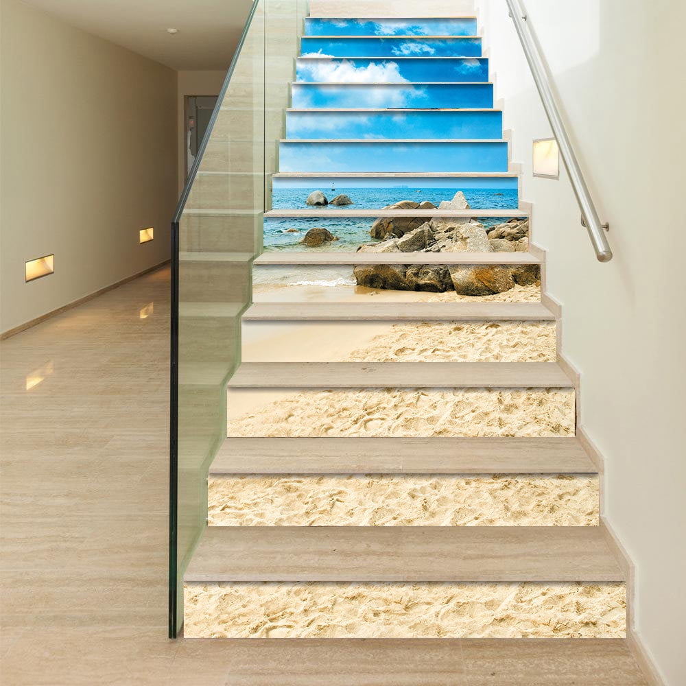 3D Landscape Stair Sticker House Ladder Art Sticker PVC Waterproof Self ...