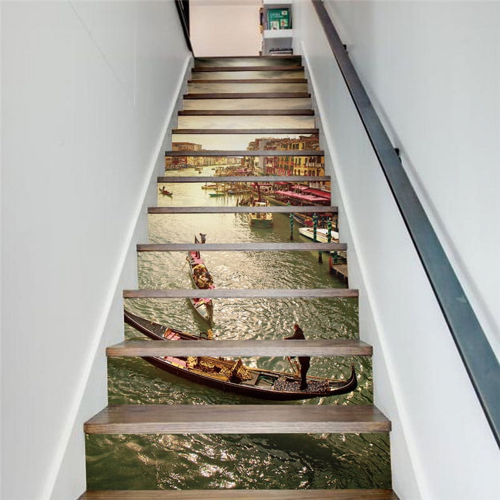 3D Landscape Stair Sticker House Ladder Art Sticker PVC Waterproof Self ...