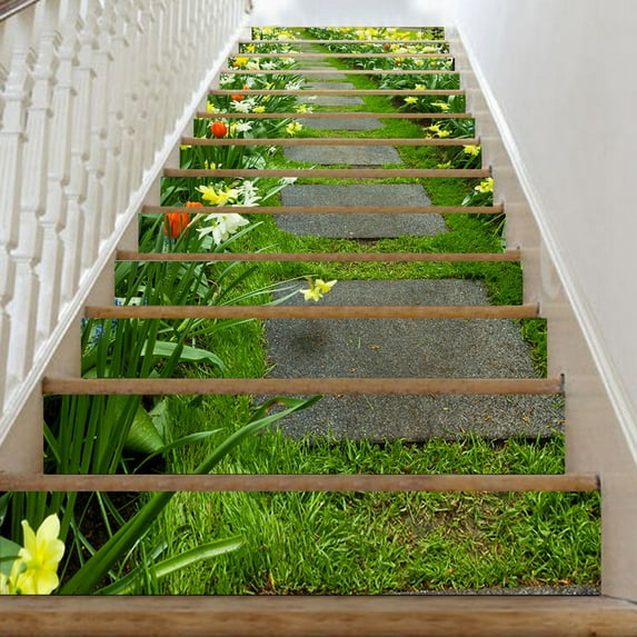 3D Landscape Stair Sticker House Ladder Art Sticker PVC Waterproof Self ...