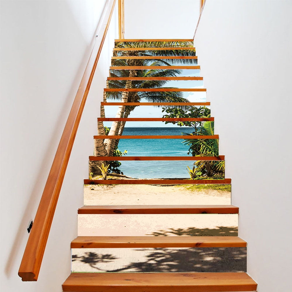 3D Landscape Stair Sticker House Ladder Art Sticker PVC Waterproof Self ...