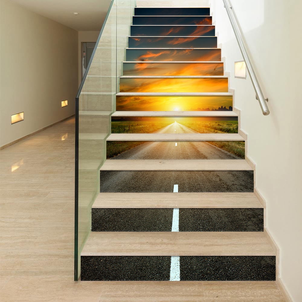 3D Landscape Stair Sticker House Ladder Art Sticker PVC Waterproof Self ...