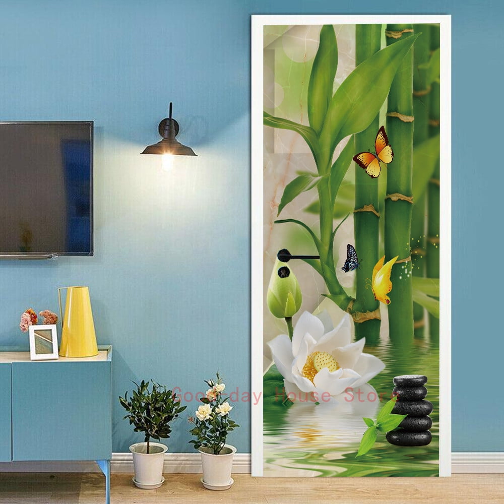 3D Landscape Stair Wallpaper Door Mural Metal Stikers For Doors ...