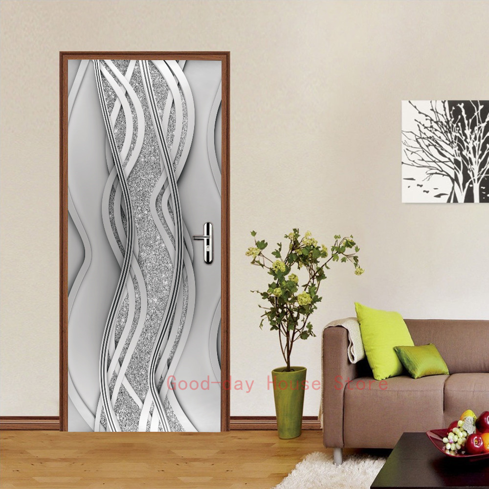 3D Landscape Stair Wallpaper Door Mural Metal Stikers For Doors ...