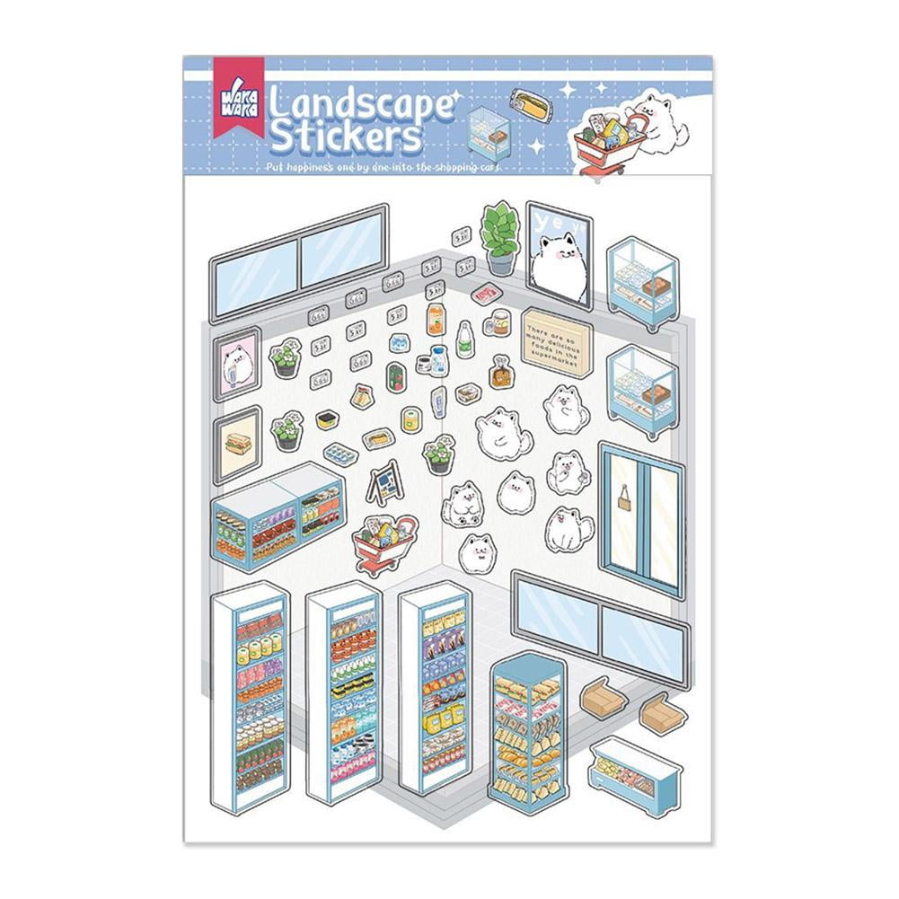 3D Landscape Stickers Creative Space Scene Stickers Cute Original Deco ...