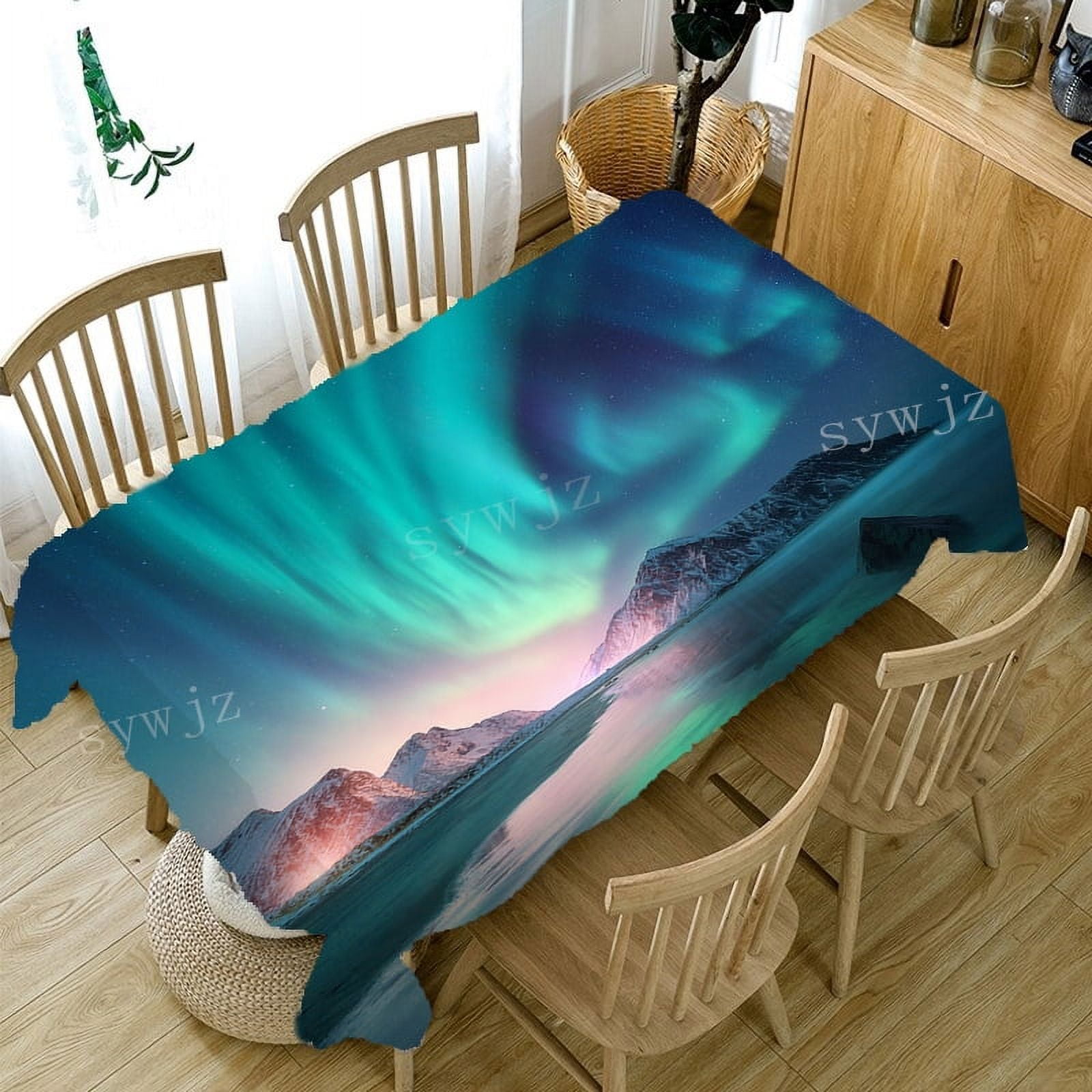 3D Landscape Sunset Dining Table Tablecloth Kitchen Dustproof Rectangular Tablecloth Party ...