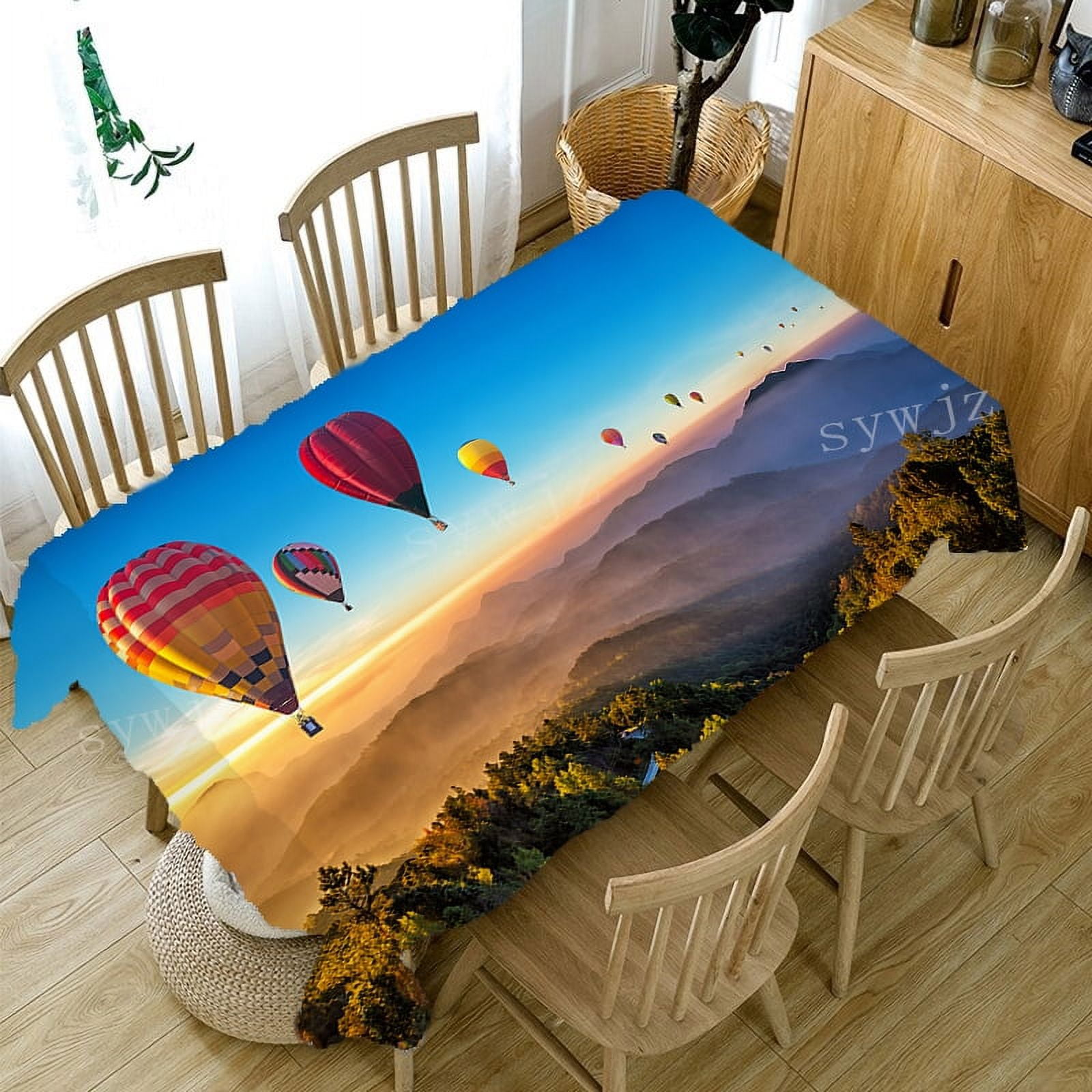 3D Landscape Sunset Dining Table Tablecloth Kitchen Dustproof Rectangular Tablecloth Party ...