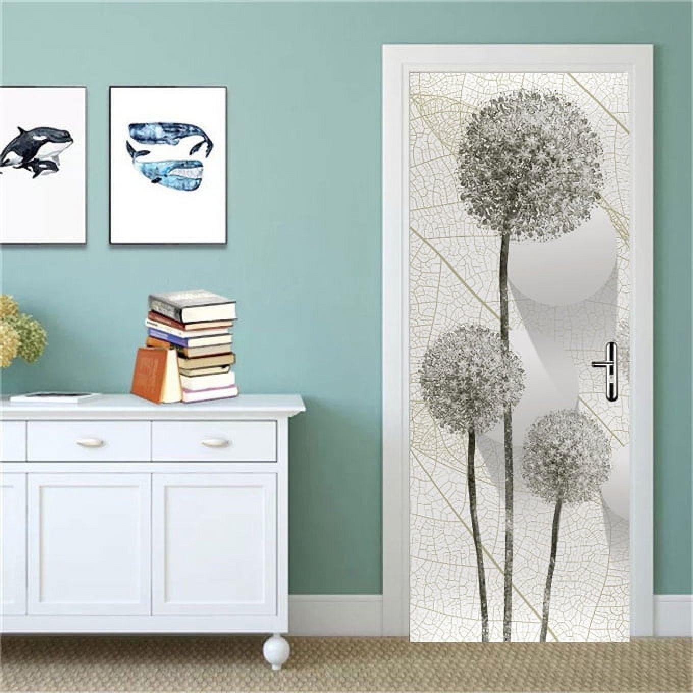 3D Landscape Waterfall Door Sticker Self-Adhesive Removable Wallpaper Home Design Decor Wall ...