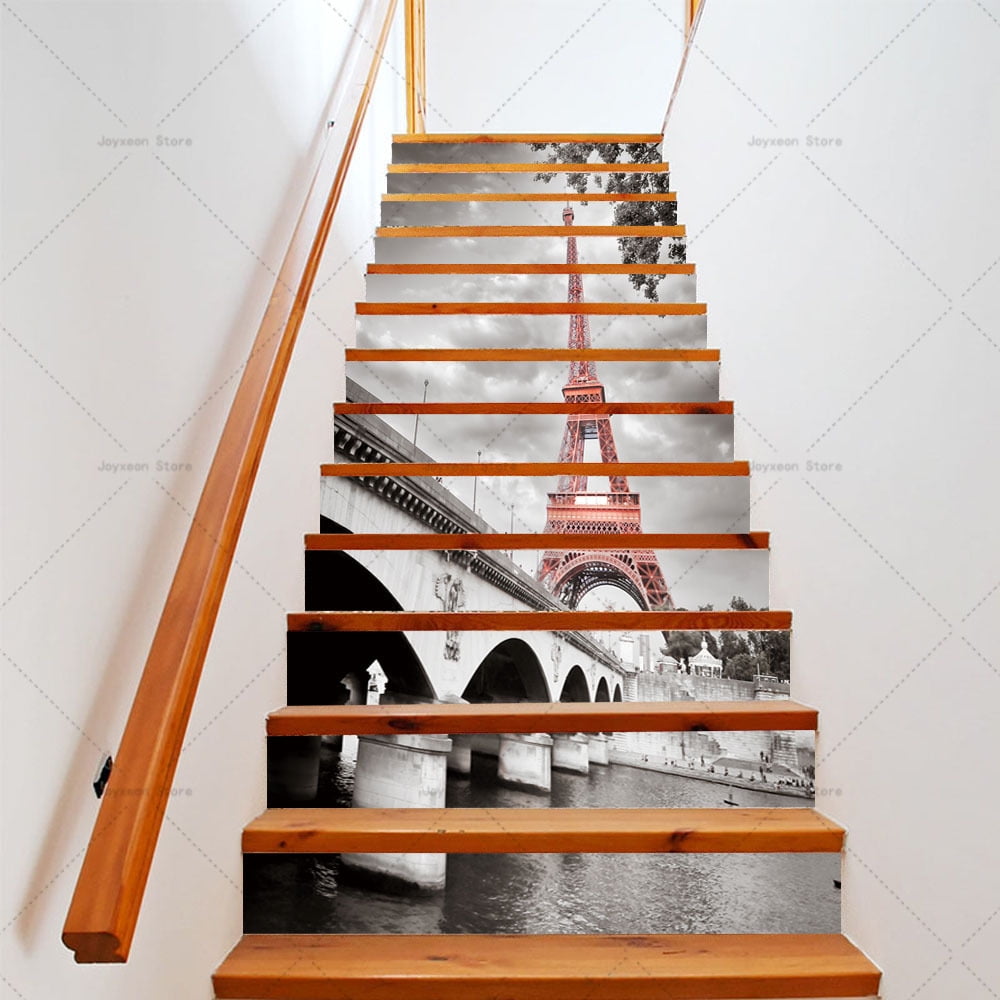 3D Landscaping Staircase Stickers 6pcs & 13pcs Vinyl PVC Waterproof ...