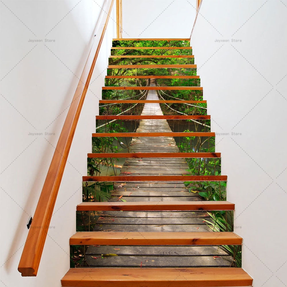 3D Landscaping Staircase Stickers 6pcs & 13pcs Vinyl PVC Waterproof ...