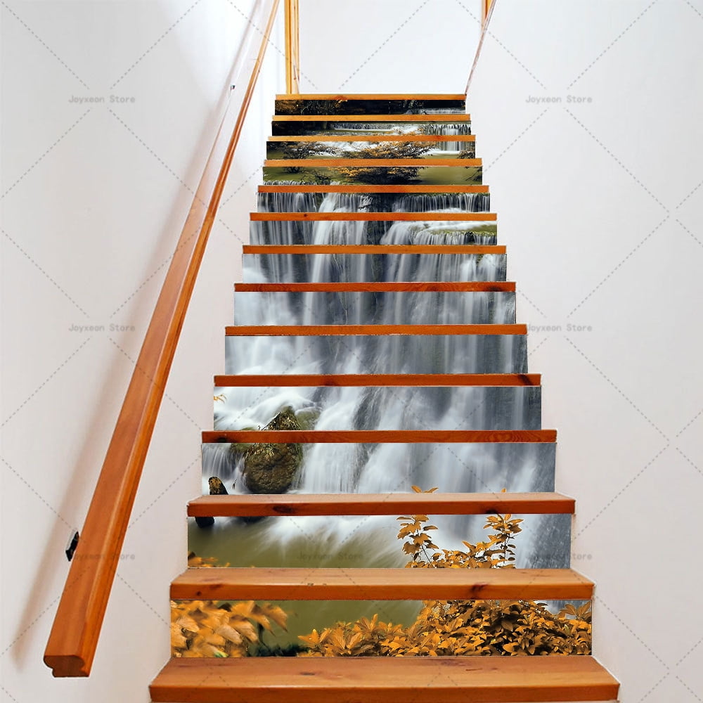3D Landscaping Staircase Stickers 6pcs & 13pcs Vinyl PVC Waterproof ...
