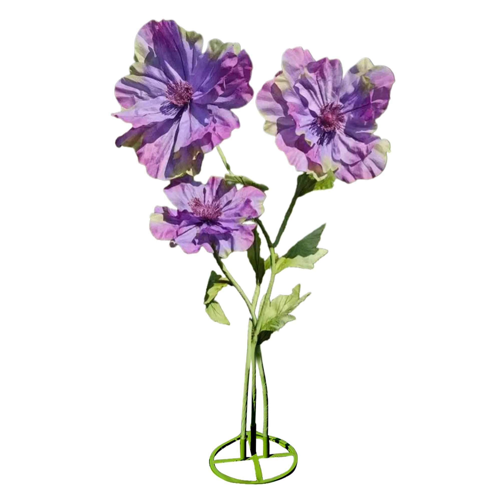 3D Large Realistic Fake Flowers Weddings Decor Waterproof - Purple ...