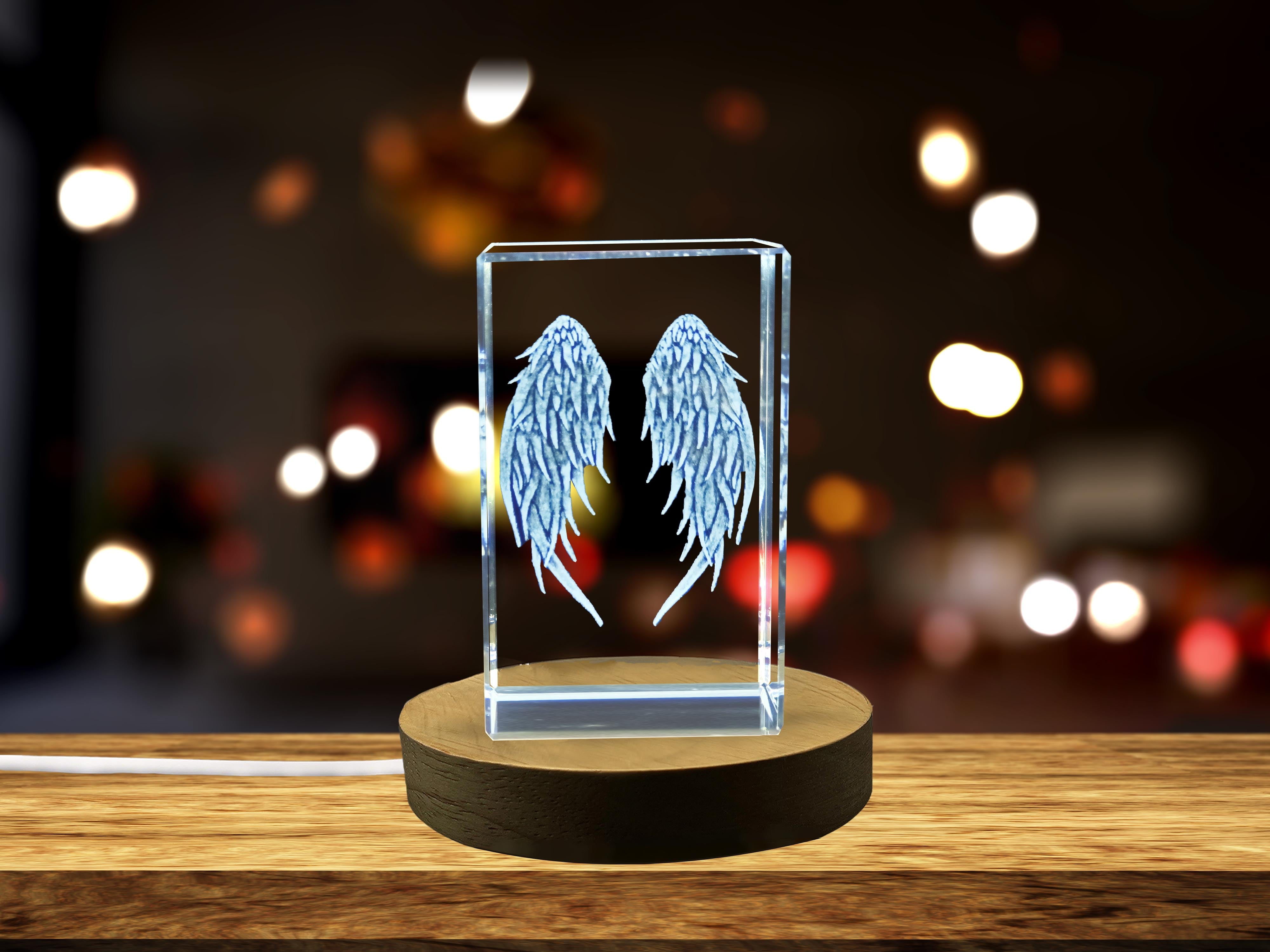 3D Laser Engraved Crystal Wing for Angels, Fairies and Fantasy Decor ...