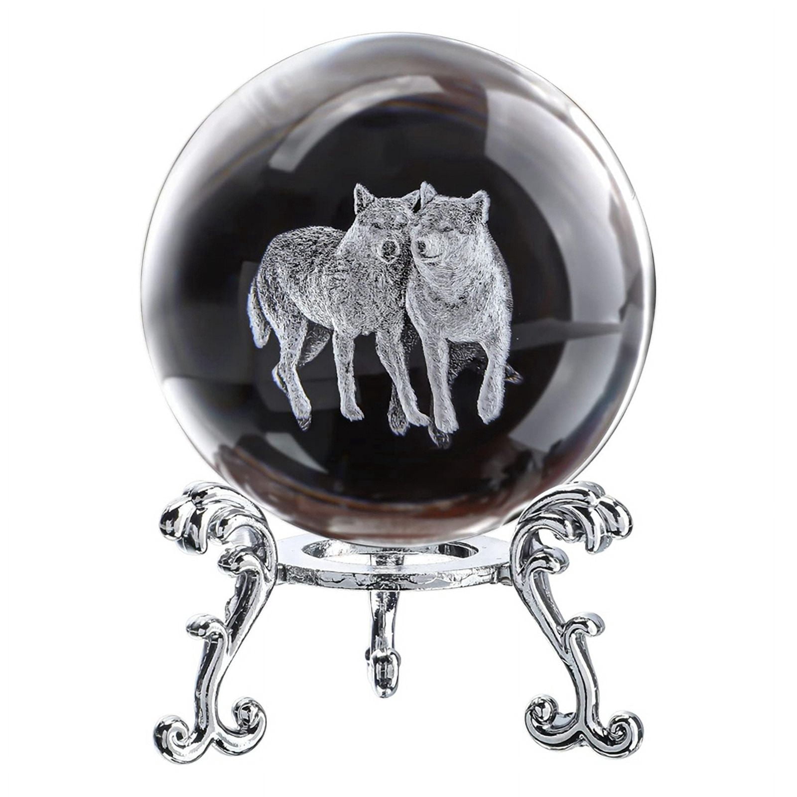 3D Laser Engraved Starry Crystal Decorative Ball Figurine 60mm Glass ...