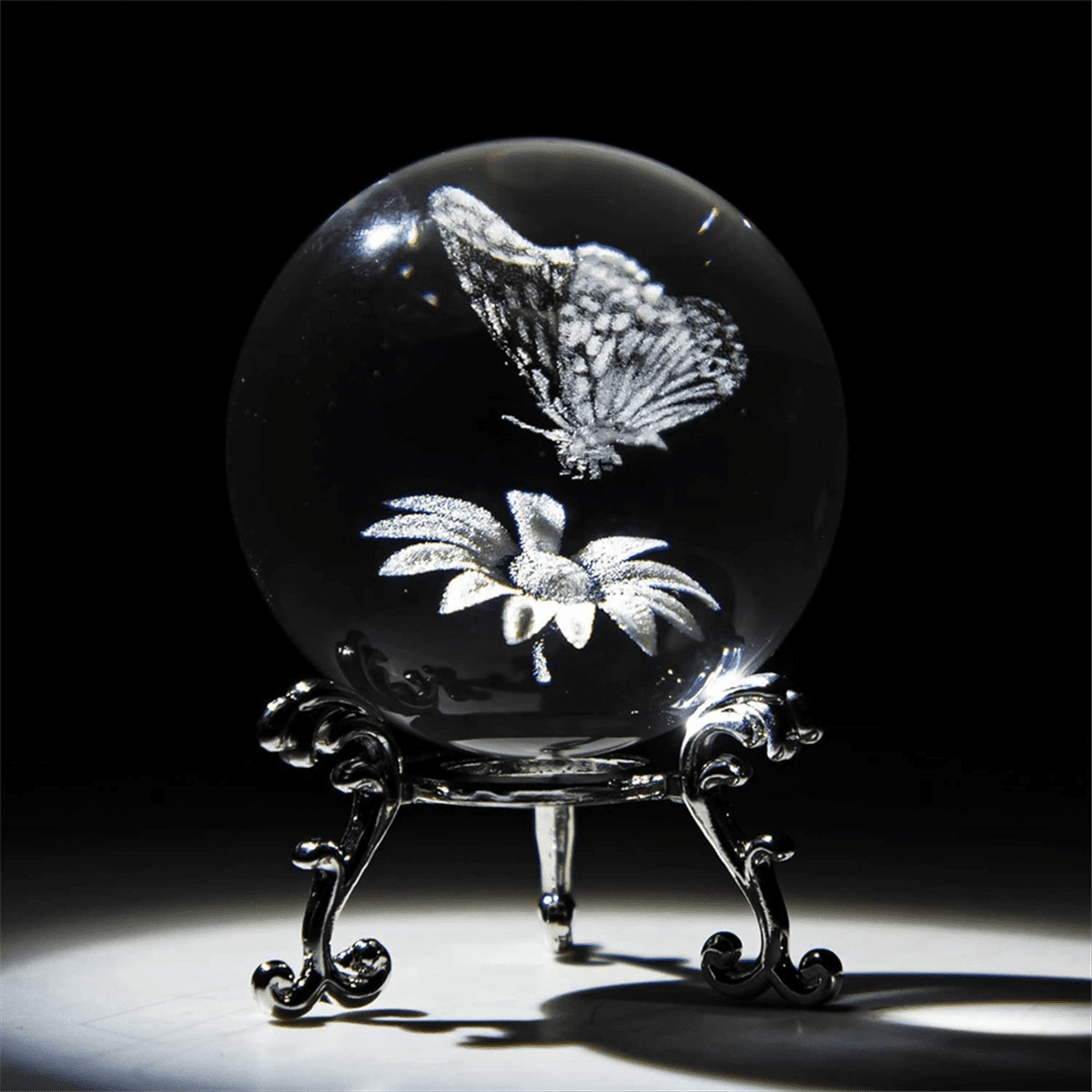 3D Laser Engraved Starry Crystal Decorative Ball Figurine 60mm Glass ...