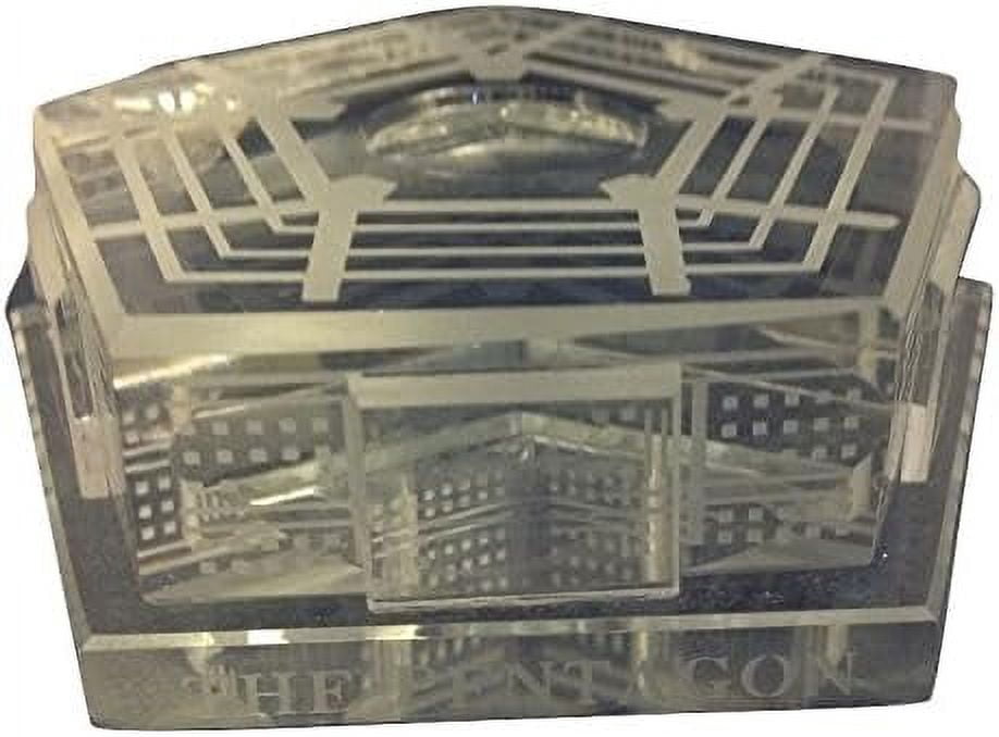 3D Laser Etched The Pentagon Building Crystal Paperweight Model ...