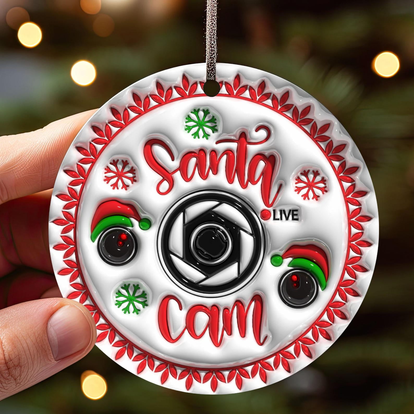 3D Layered Santa Cam Christmas Ornament - Laser Cut Wood Holiday Decor ...