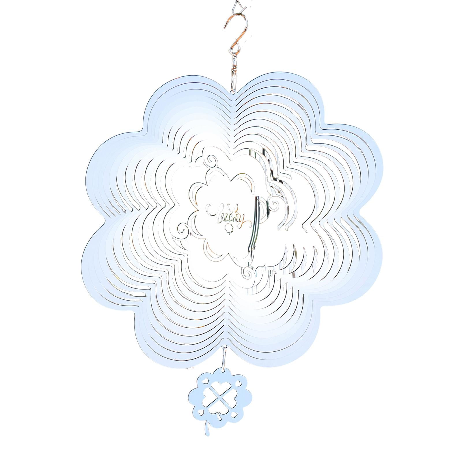 3D Leaf Wind Sculpture Stainless Steel Gift Hanging Rotating Whirligig ...