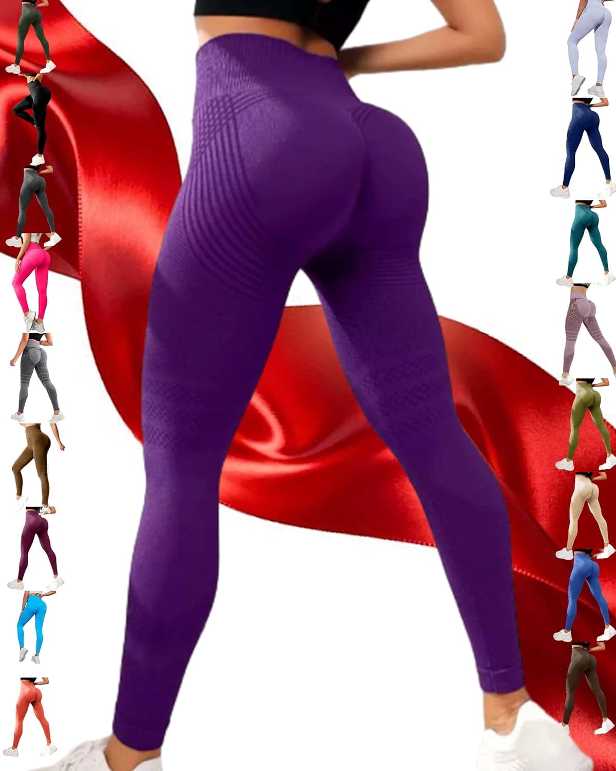 3D Leggings for Women, High Waisted and Hip Lifting Yoga Elastic Quick ...