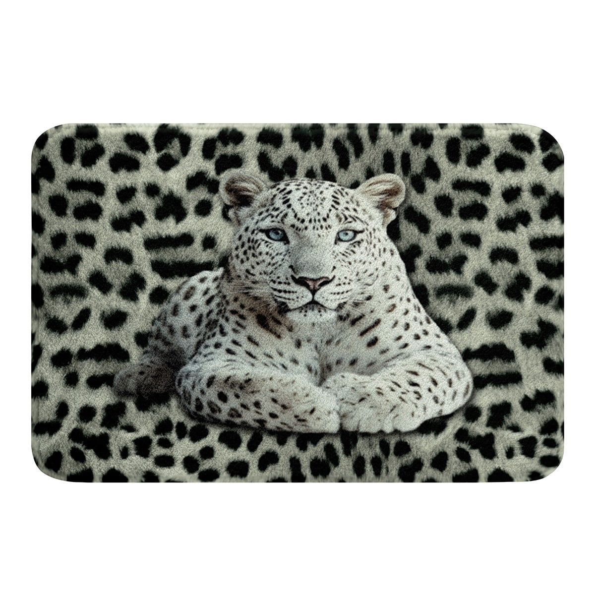3D Leopard Bathroom Rugs 20"X 32",Grey Leopard Print Bath Mat,Animal ...