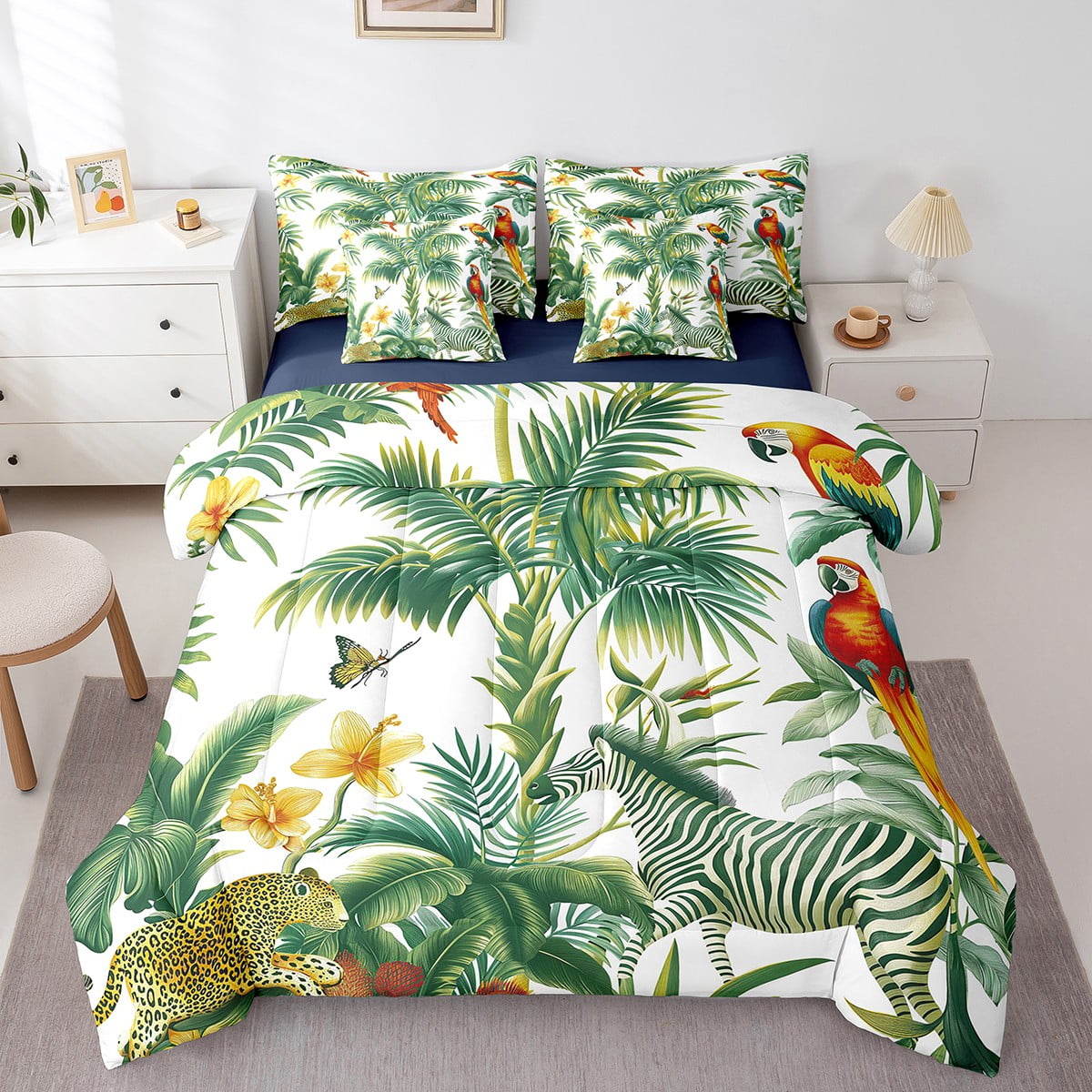 3D Leopard Bed in a Bag 7 Piece for Adult Women Wild Animal Leopard ...