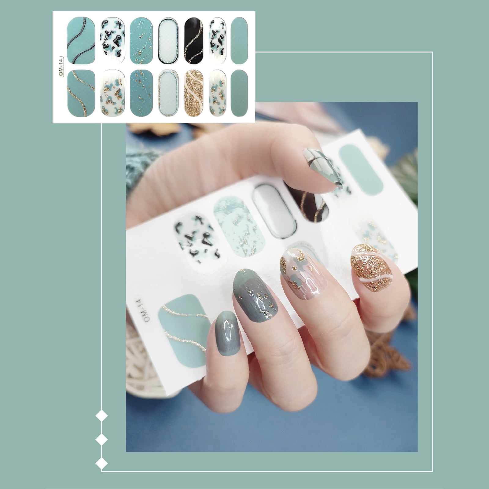 3D Leopard Sticker Decals Creative Fake Wraps Tips Manicure Art Patchs ...