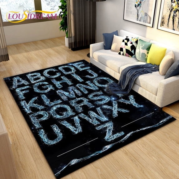 3D Letter Number Retro Area Rug Carpet Rug for Living Room Bedroom Sofa ...
