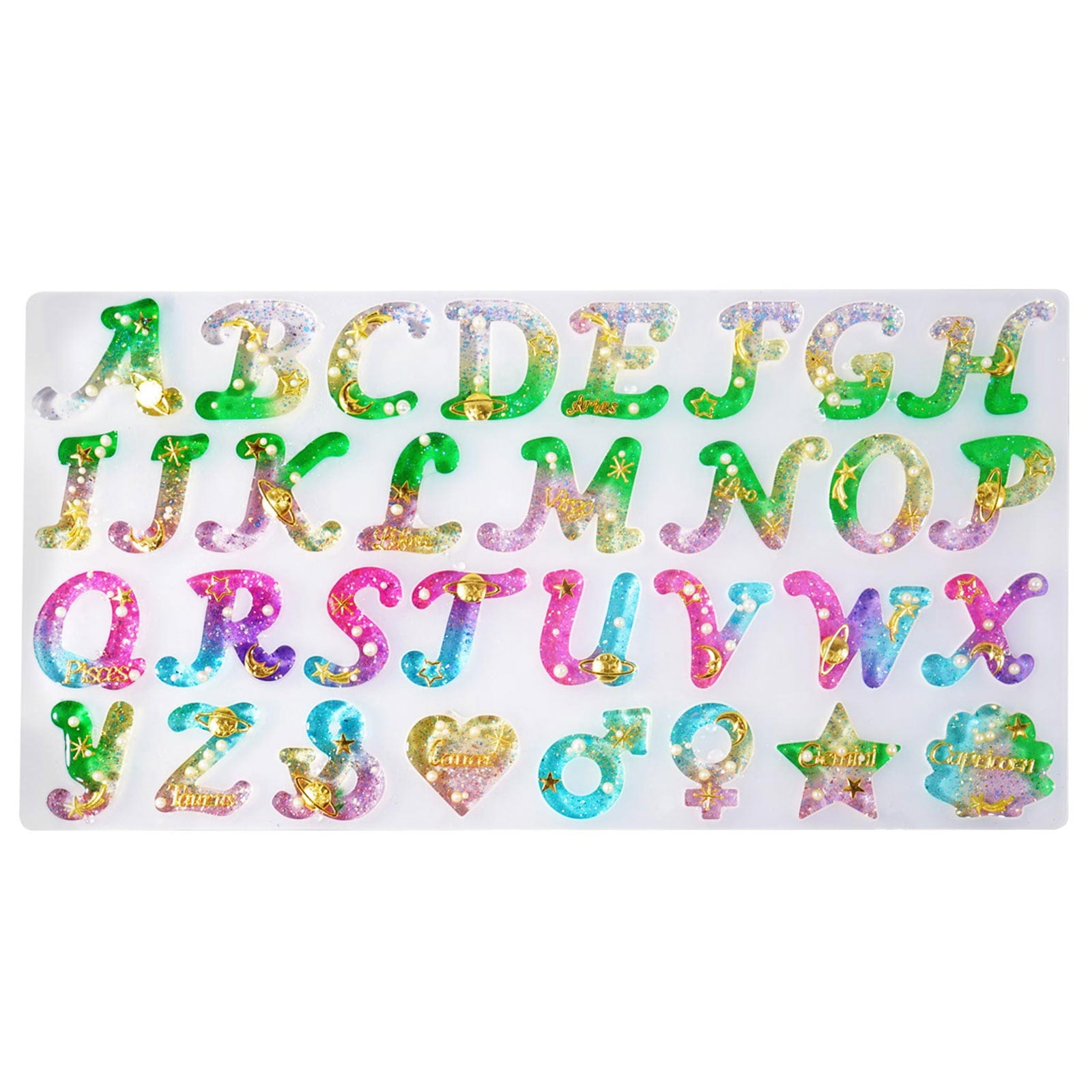 3D Letters Symbol Silicone Mold Epoxy Resin Mold Jewelry Pendant Tools ...