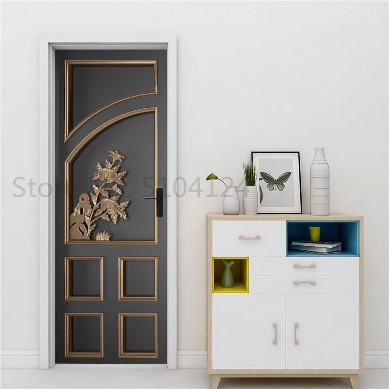 3D Library Door Sticker Self-Adhesive Vinyl Wall Sticker Room Study ...