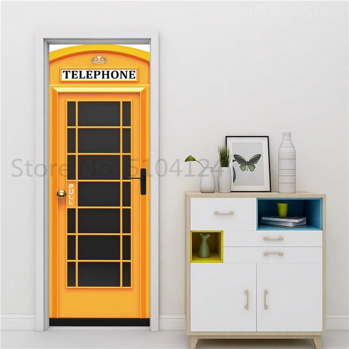 3D Library Door Sticker Self-Adhesive Vinyl Wall Sticker Room Study ...