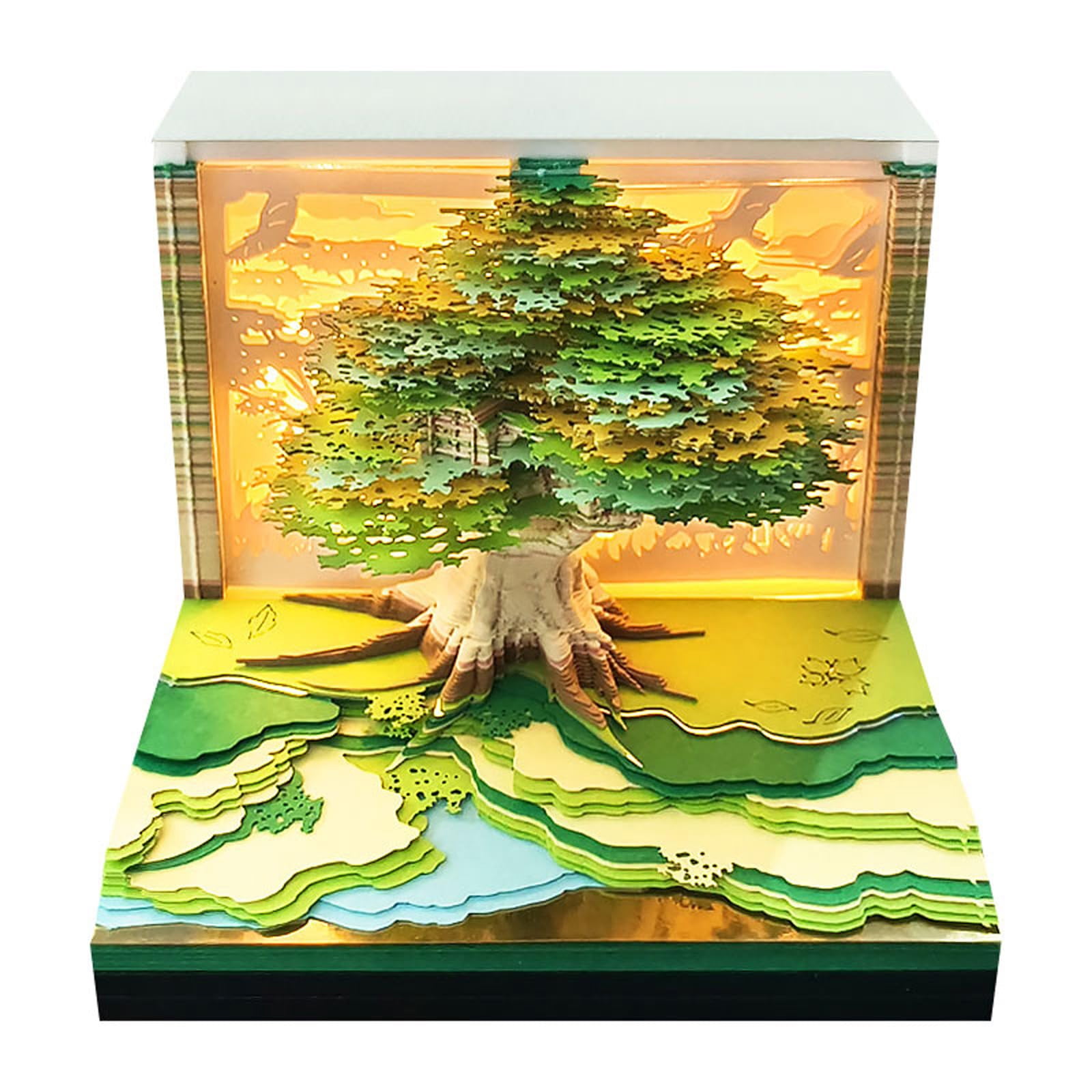 3D Light Art Calendar 2025,3D Memo Pad Creative Time Piece Calendar ...