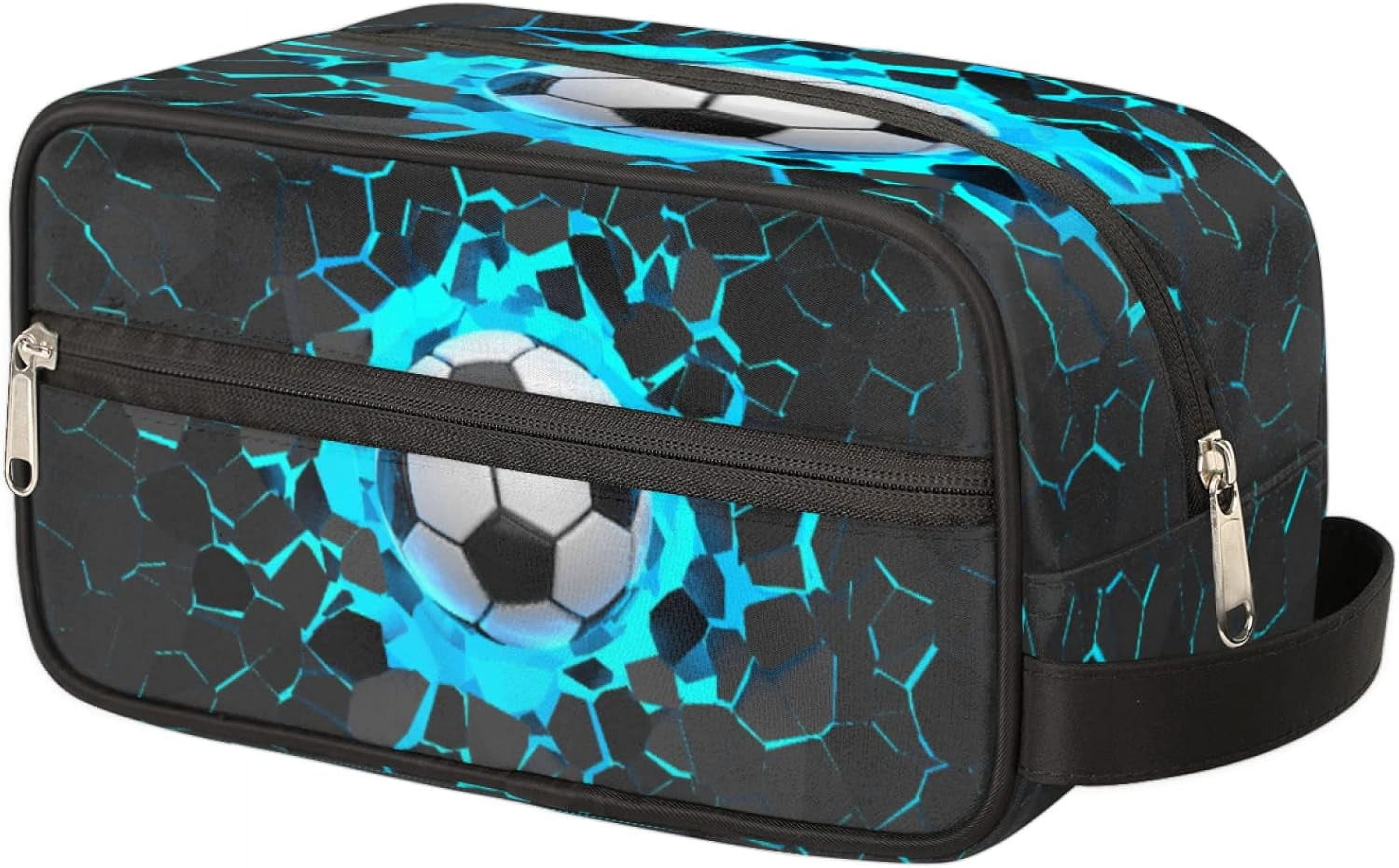3D Light Wall Football Portable Travel Toiletry Bag, Sport Ball Dopp ...