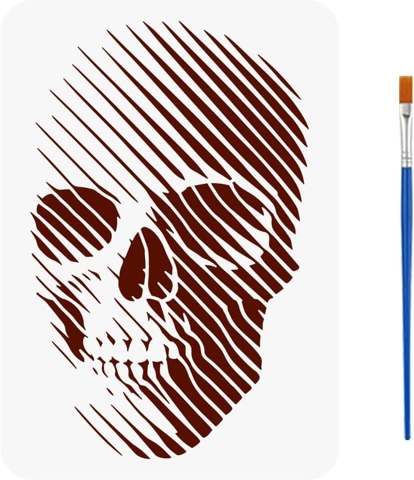 3D Linear Painting Stencil with Brush 8.3x11.7inch Three-Dimensional ...