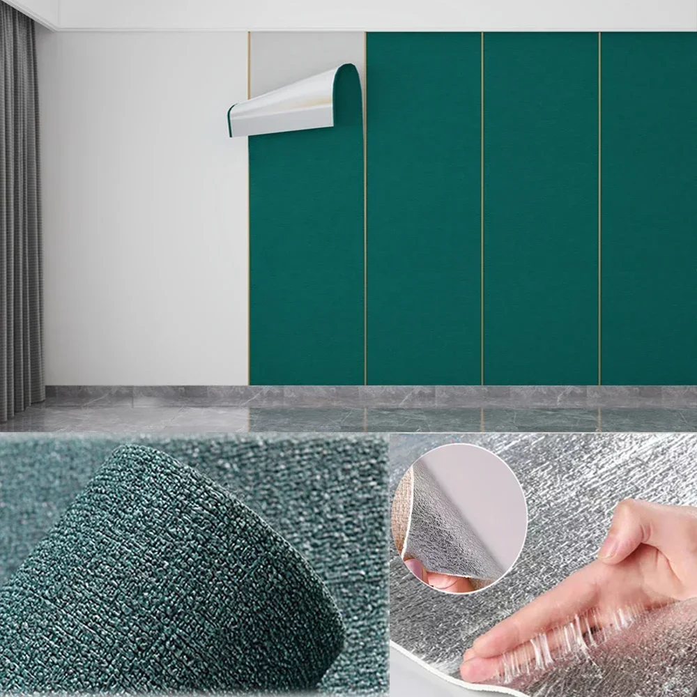 3D Linen Foam Stickers Self-adhesive PVC Solid Color Thickened ...