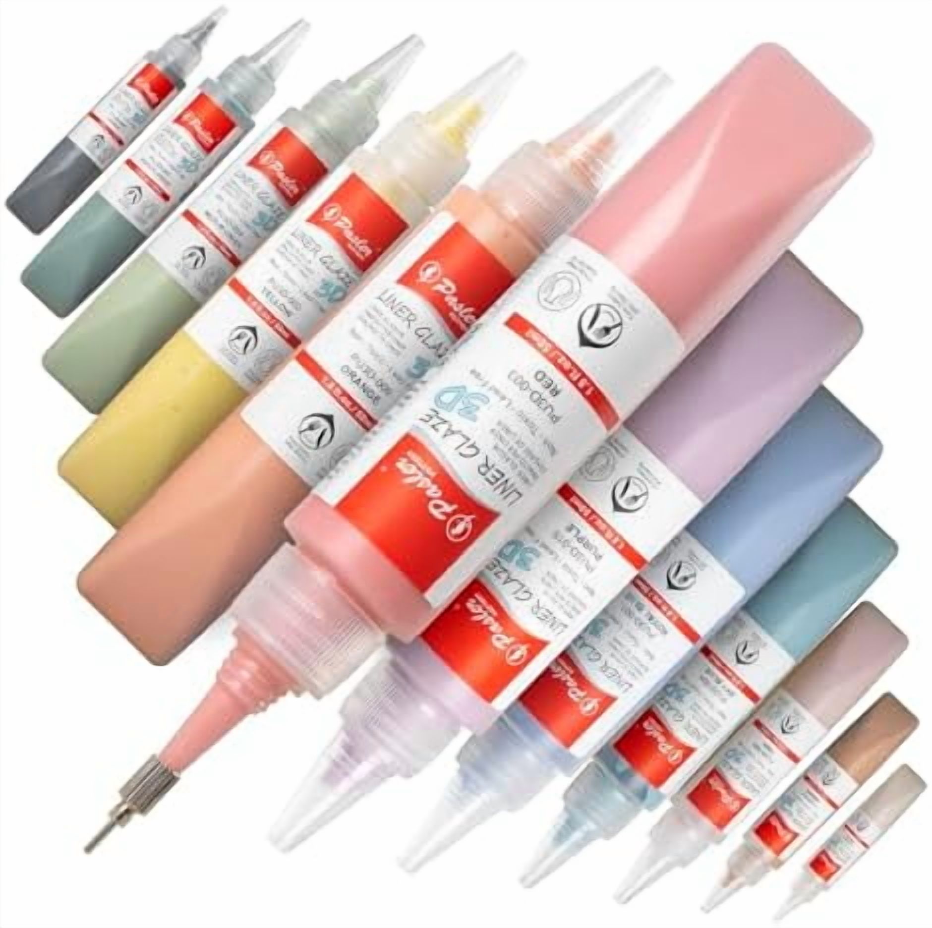 3D Liner Glaze - 1.8 fl oz/50 ml, Great for Pottery Bisque, Set of 12 ...