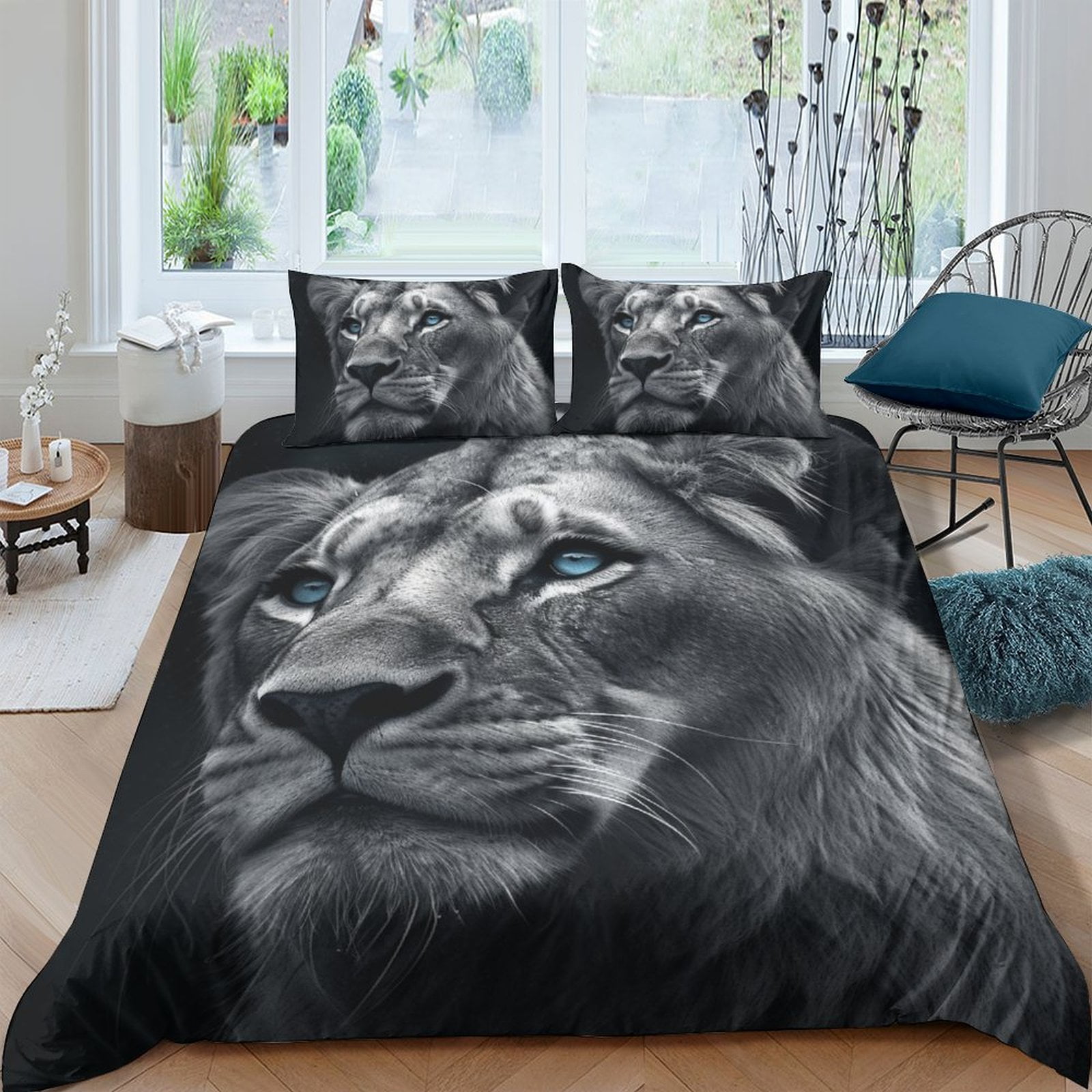 3D Lion Printed Comforter Cover Set Boy Man Cool Bedspreads Bedroom ...