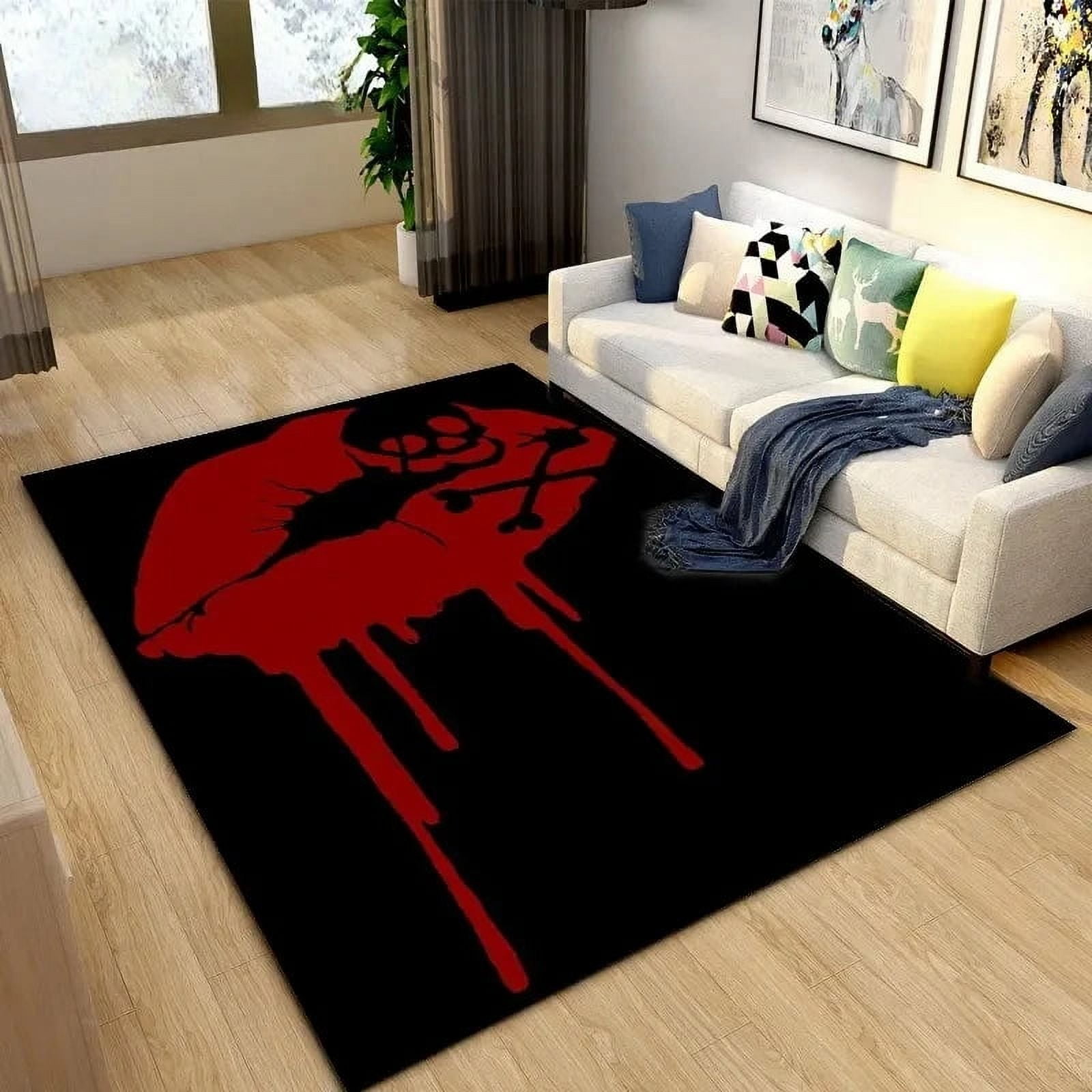 3D Lips Mouth Series Area Rug Large Carpets for Living Room Bedroom ...