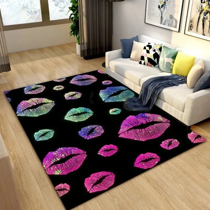 3D Lips Mouth Series Area Rug Large Carpets for Living Room Bedroom ...