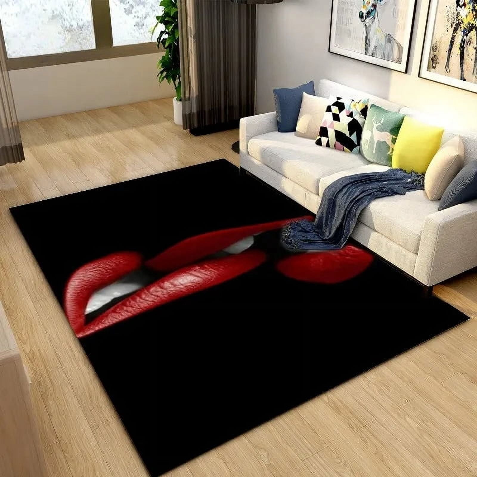 3D Lips Mouth Series Area Rug Large Carpets for Living Room Bedroom ...