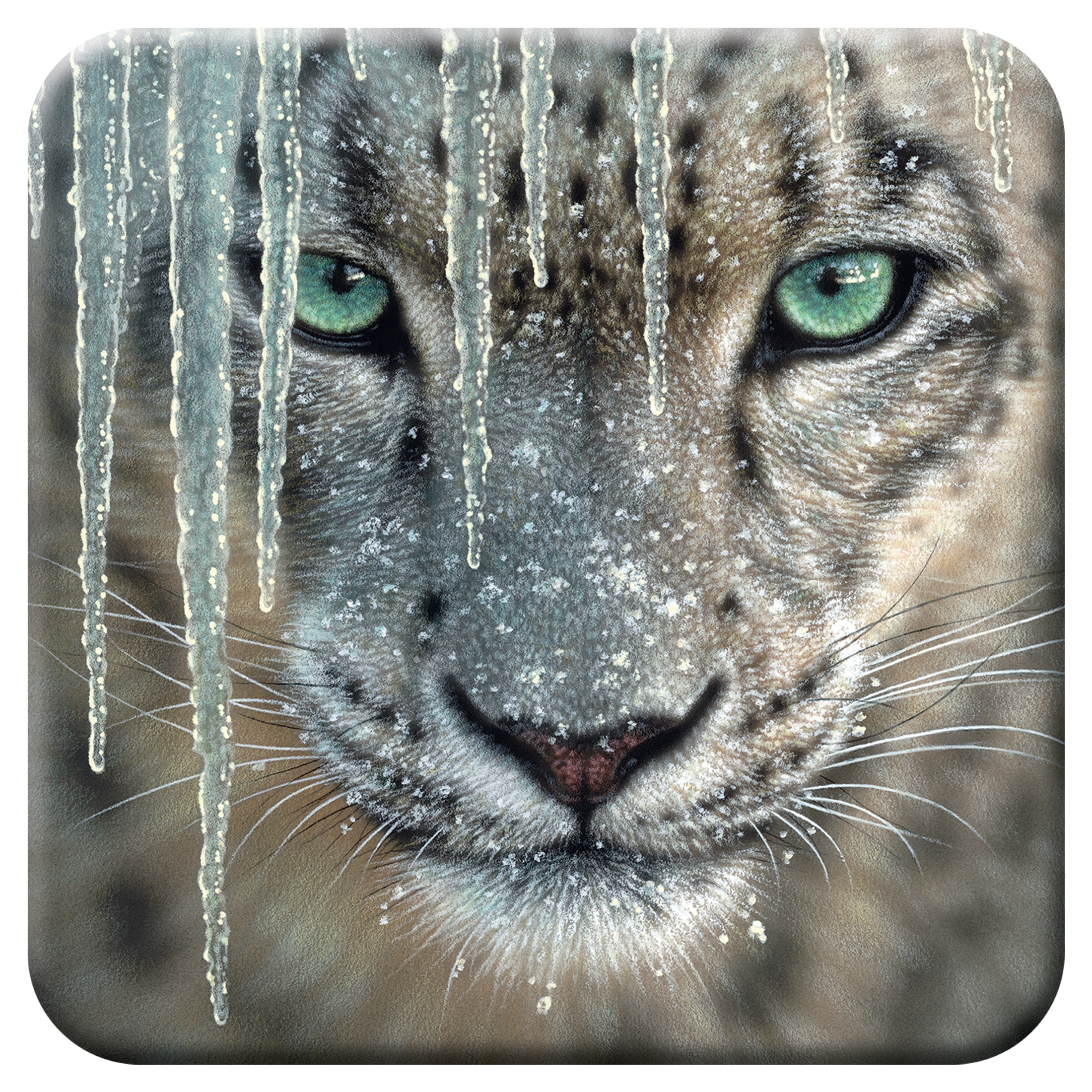 3D LiveLife Cork Coaster - Blue Ice from Deluxebase. Lenticular 3D Snow ...