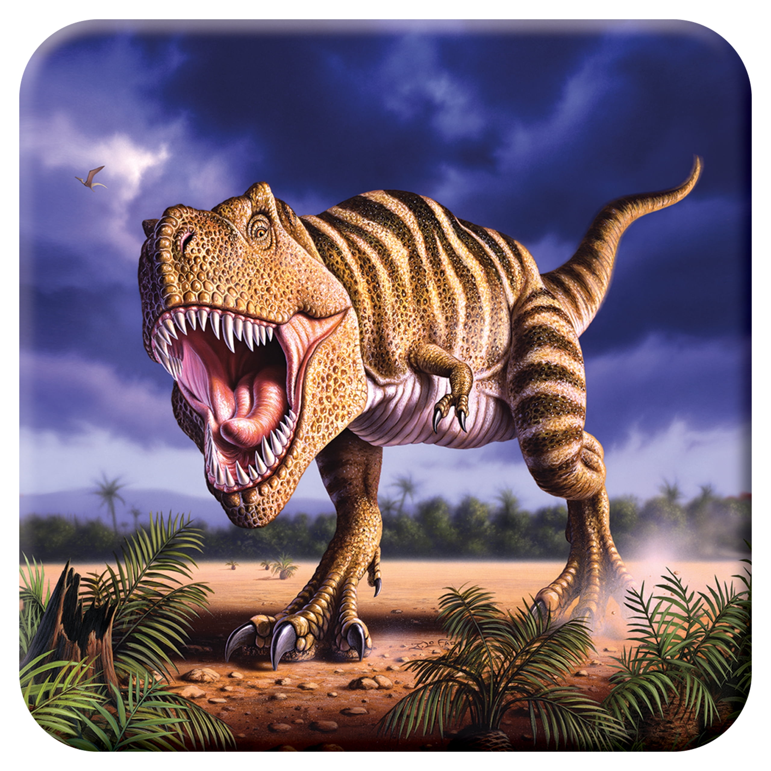 3D LiveLife Cork Coaster - Brown Rex from Deluxebase. Lenticular 3D ...