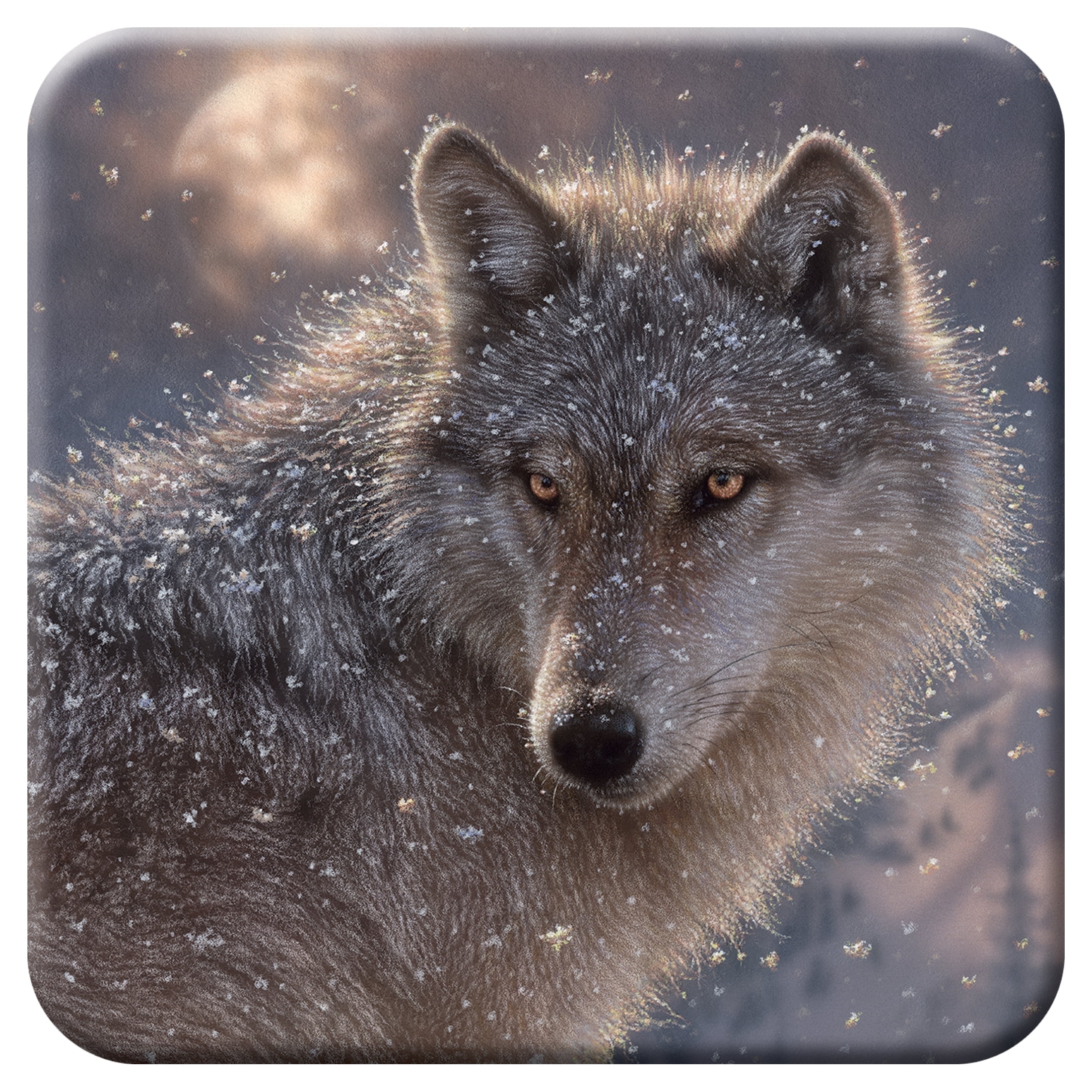 3D LiveLife Cork Coaster – Lone Wolf by Deluxebase 3D Wolf Art Table ...