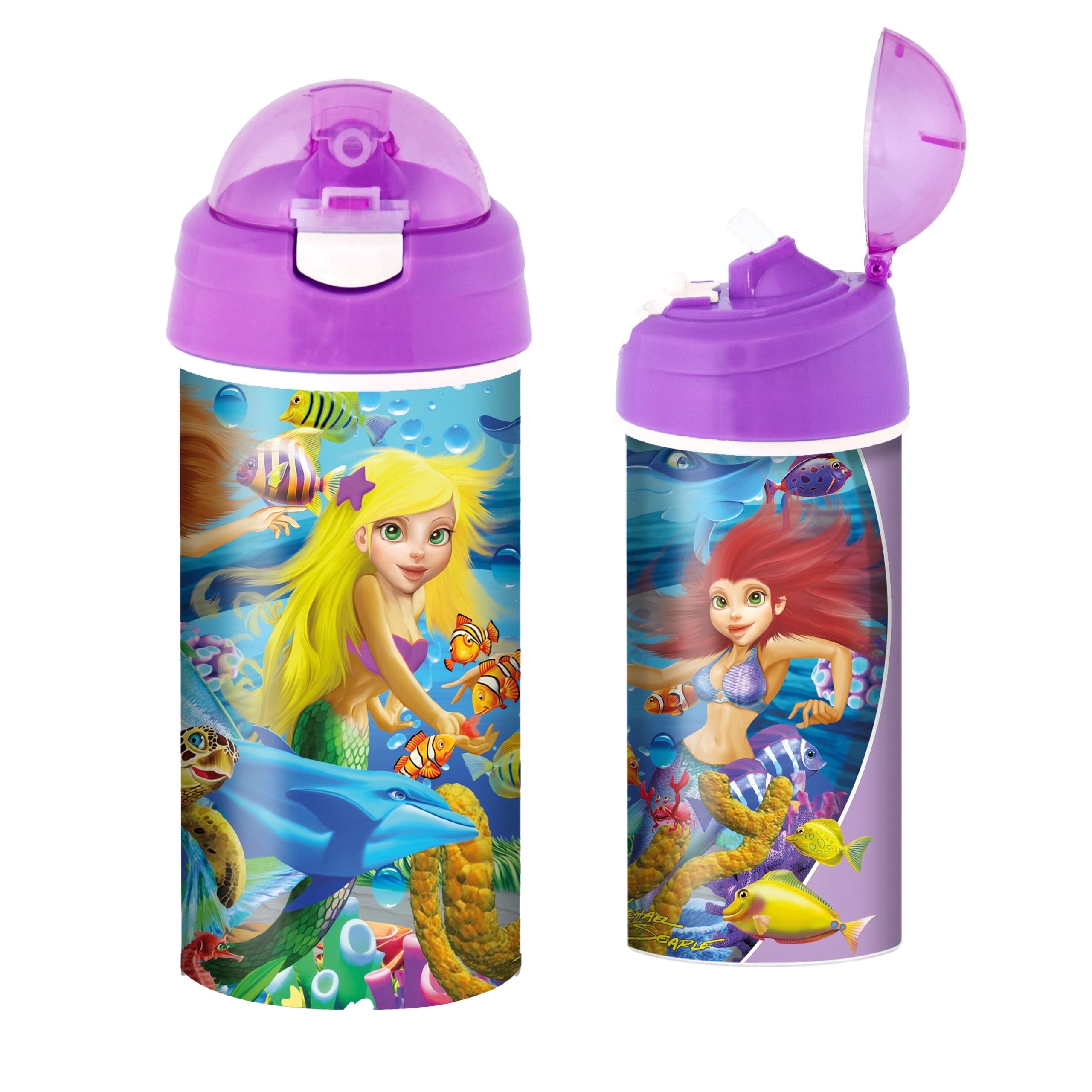 3D LiveLife Drinking Bottle Mermaid Magic by Deluxebase. 20oz BPA-Free ...