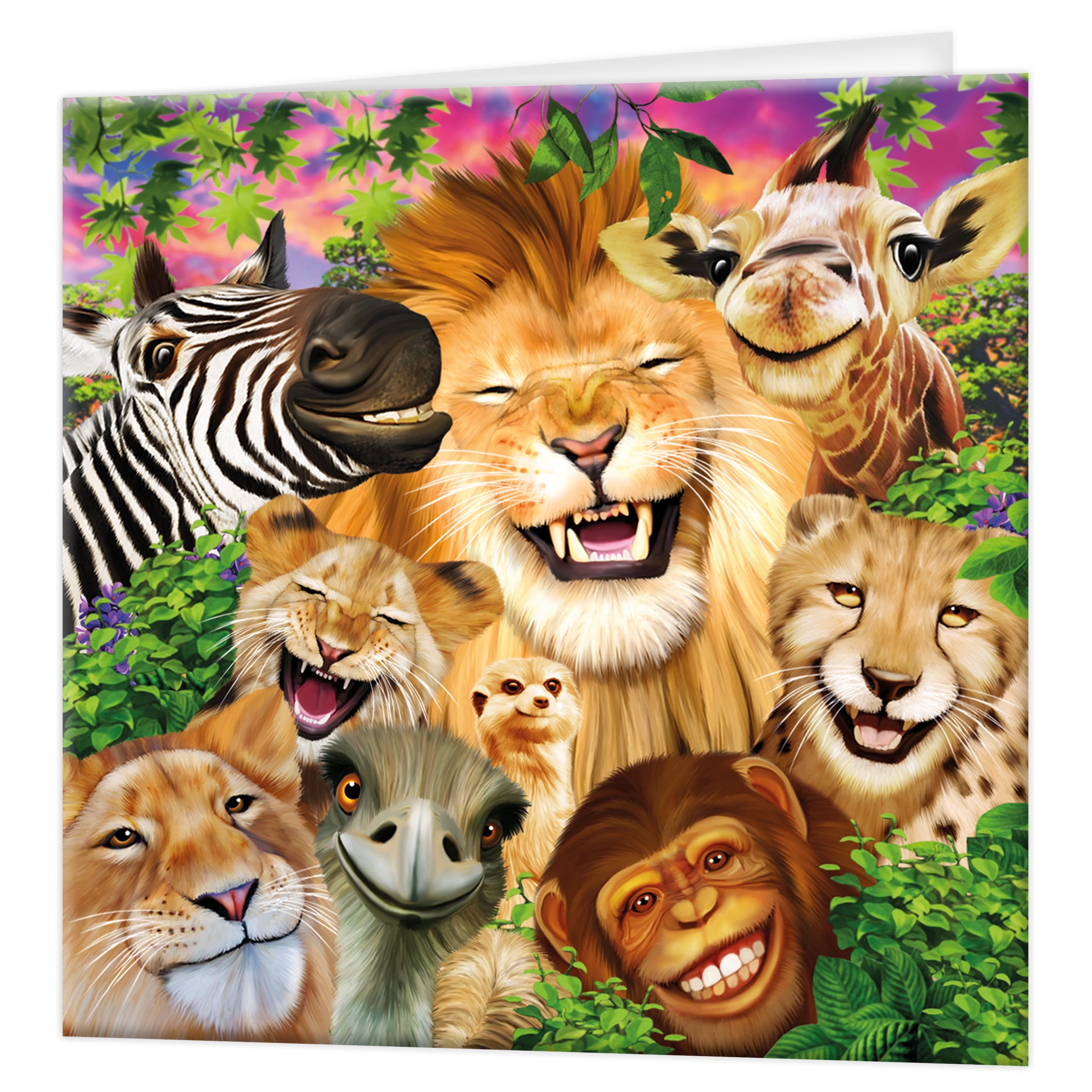 3D LiveLife Greeting Card - Safari Smiles Menagerie Lenticular 3D Card ...