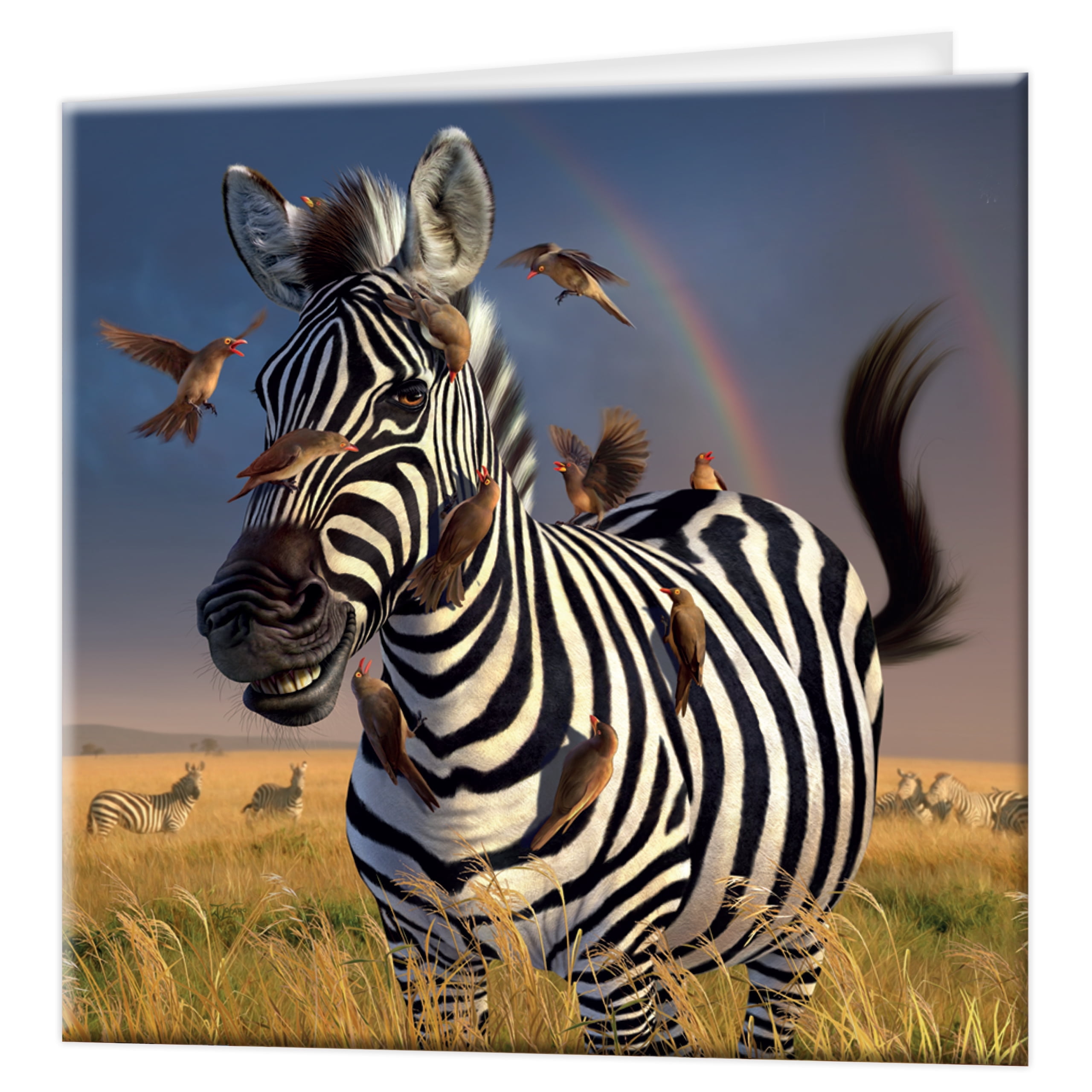 3D LiveLife Jailbird Greeting Card by Deluxebase – 3D Zebra Art by ...