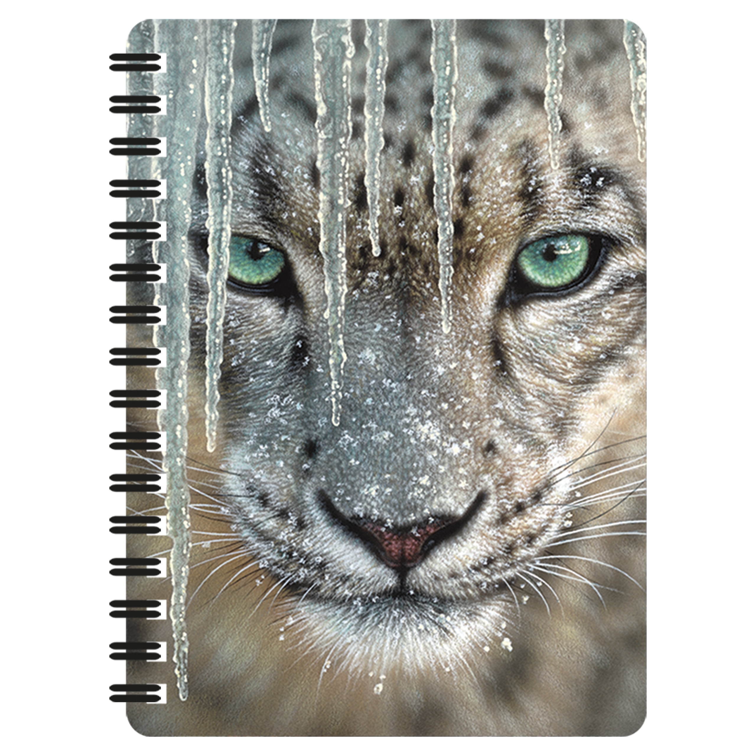 3D LiveLife Jotter – Blue Ice Snow Leopard by Deluxebase | 6x4” Lenticular Spiral Notebook ...