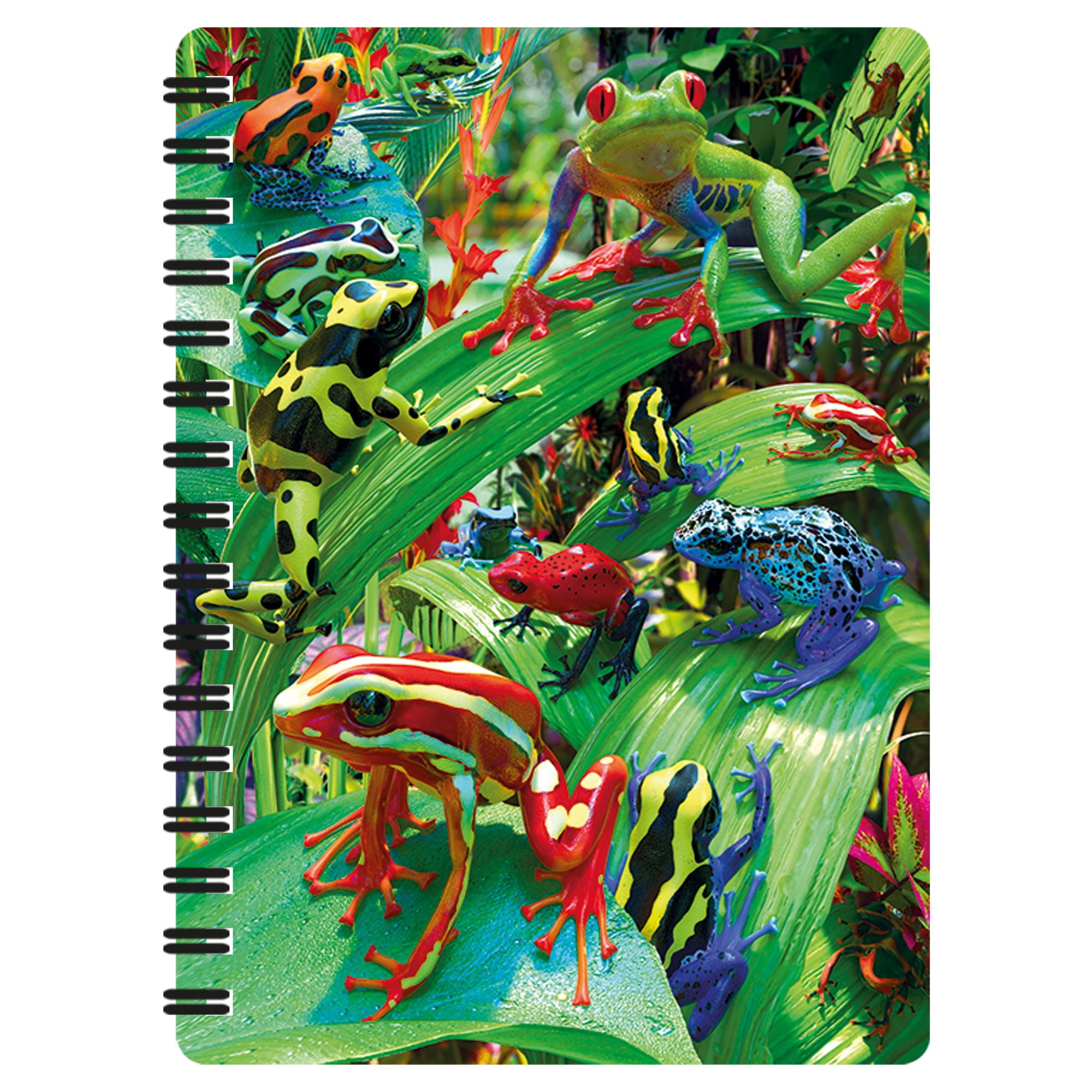 3D LiveLife Jotter - Funky Frogs from Deluxebase. Spiral Bound A6 5 ...